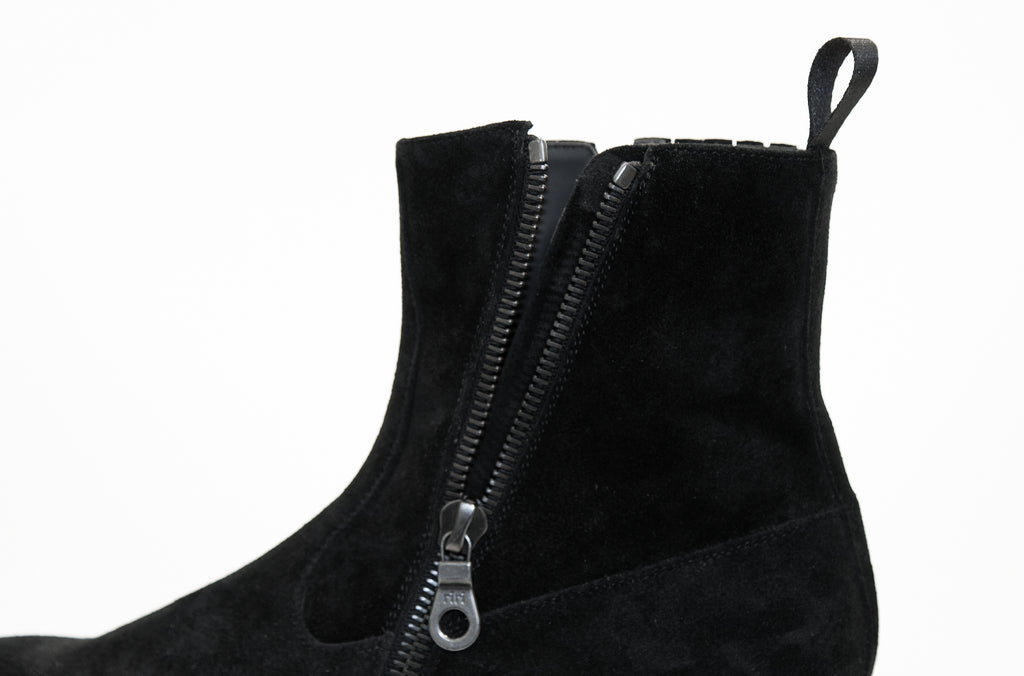 Axwell Black Suede Leather Zipper Boots – Project TWLV